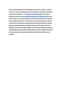 Conceptualising risk in cruise holidays: A critical review. | Open Access Repository Suffolk - OARS